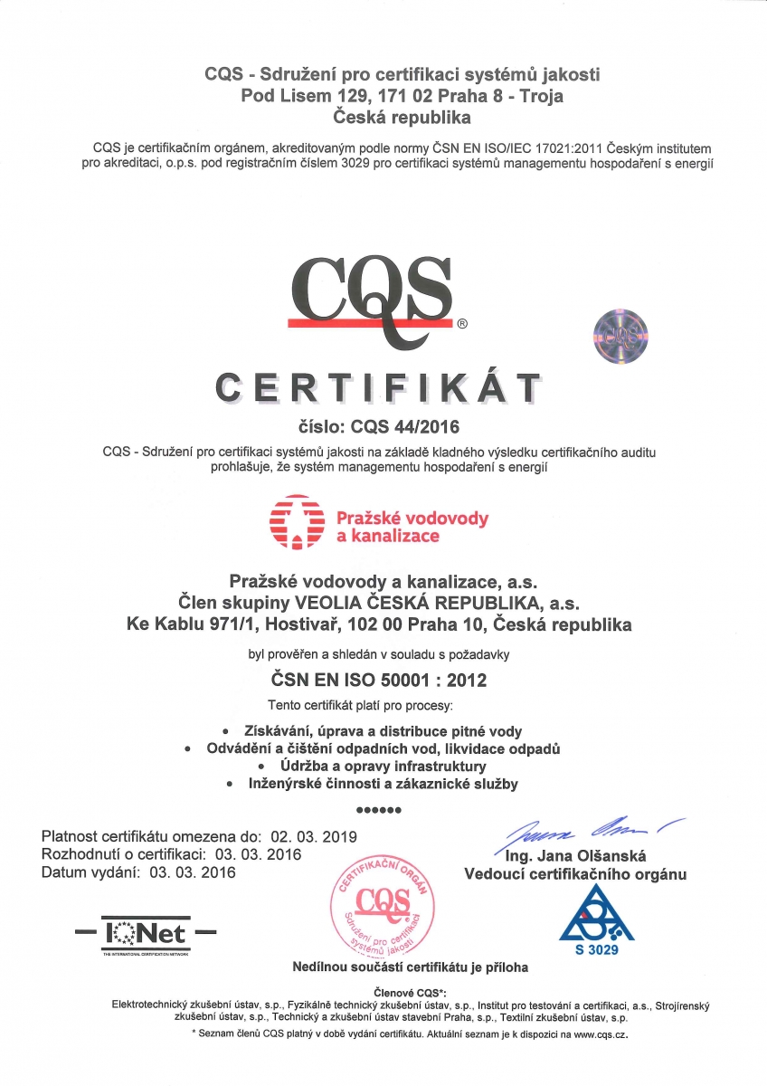 PVK získaly certifikaci podle normy ISO 50001 – Energetický management ...